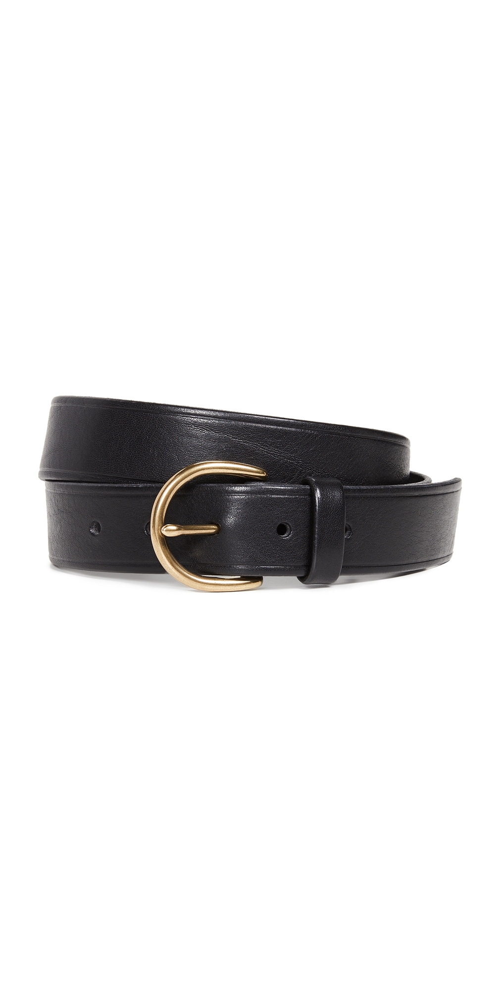 MADEWELL Madewell Medium Leather Belt with Gold-Tone Buckle